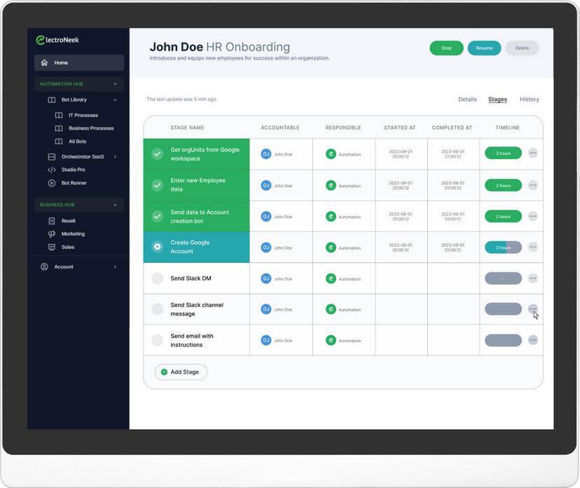 ElectroNeek: AI - RPA platform for Business Process Automation