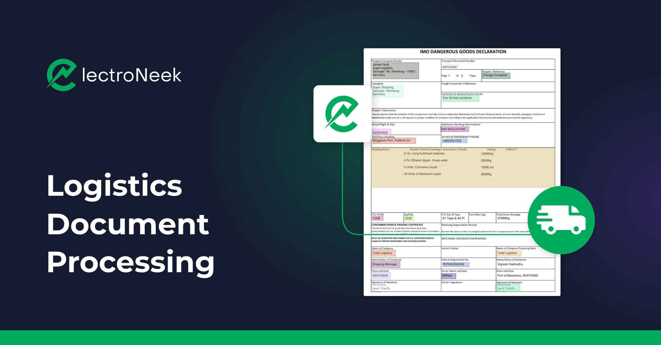 Logistics Document Processing | ElectroNeek