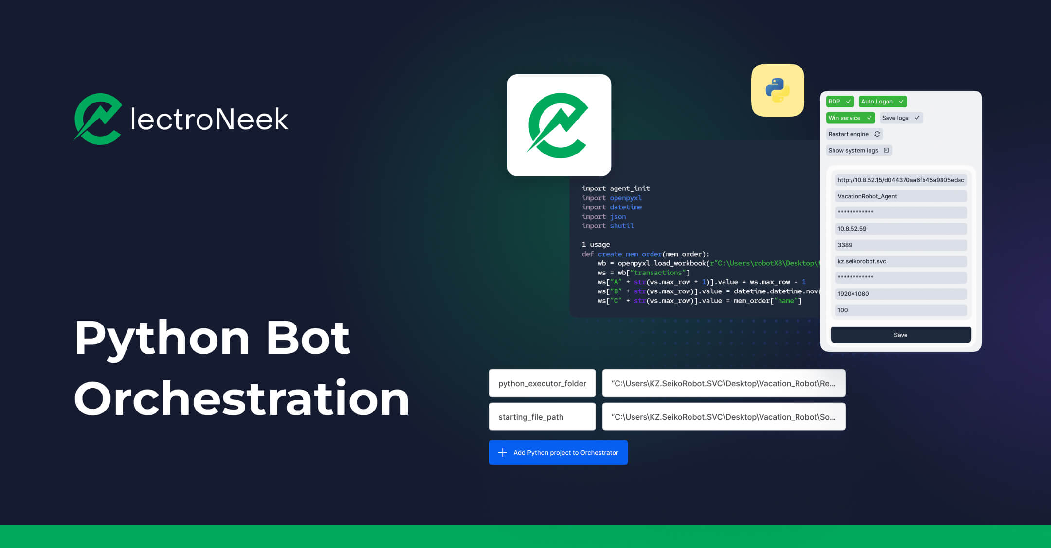 Orquestación de bots en Python | ElectroNeek